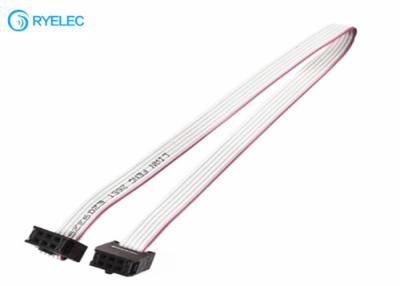 China 2x3p 6- Conductor Flat Ribbon Cable Assembly With Strain Relief Female Idc Connector for sale