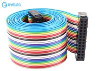 China 1.27mm 28 Awg 26 Pin Flat Rainbow Ribbon Cable With 2.54mm Idc Connector for sale