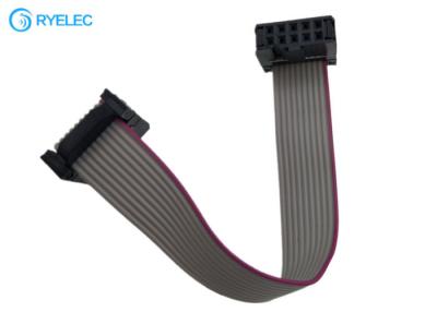 China 2*5pin IDC 2.54mm Pitch Pinrex Bump With Strain Relief Flat Ribbon Cable 0.635mm Pitch for sale