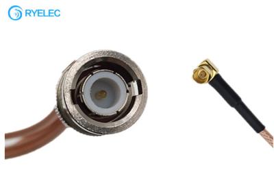 China SSMC Right Angle Female Gold Plated Waterproof Connector To BNC Male 50ohm High Quality Cable for sale