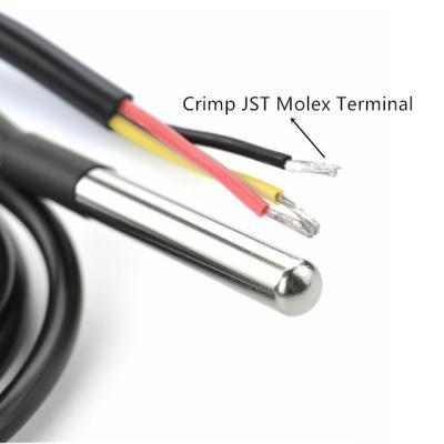 China IP68 DS18B20 Temperature Sensor Wire Harness Steel Tube Probe for sale
