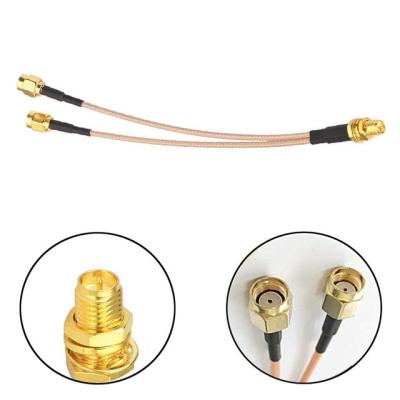 China 2 SMA Male RP Plug Y Type Splitter Pigtail RG316 RF Cable Assemblies for sale
