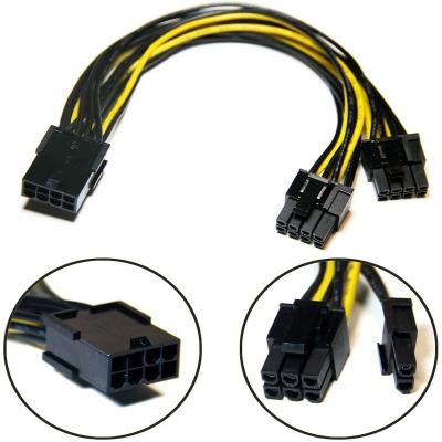 China 18AWG 20CM PCIE GPU Mining Power Cable GPU VGA Y Splitter for sale