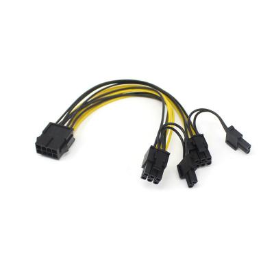 China Full Copper 6 Pin To Dual 8 Pin Splitter Cable For Rig Miner for sale