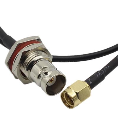 China Waterproof Bulkhead BNC Female Jack To SMA Male RF RG174 RG58 Antenna Pigtail Cable for sale