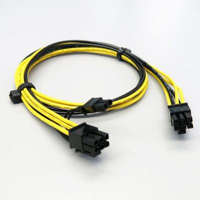 China 16AWG 6PIN MALE TO 8PIN MALE Pci E Power Cable  For Graphics Card for sale