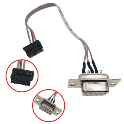 China 10 Pin Silicone Flat Ribbon Cable DB9 Female 9 Pin Without Plug Housing for sale