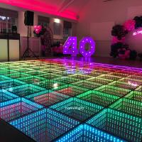 China Hot Sale Light Up LED Dance Floor Wedding Portable Dancing LED 3D Mirror Dance Floor for sale