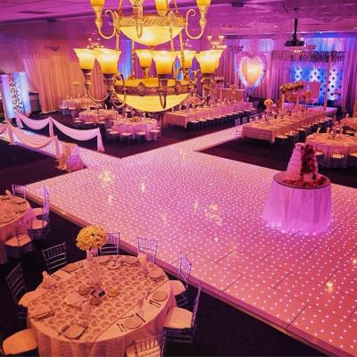 China Hot Sale White Black LED Starlit Dance Floor For Birthday Parties Wedding Entertainment Disco Stage for sale