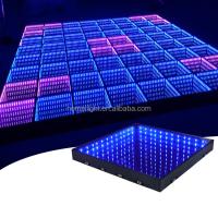 China Wireless Magnet DJ Disco Nightclub LED Lighting Eevnts Uplight RGB colorful stage effect 3D Mirror Abyss Dance Floor for sale