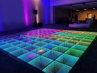 China Toughened Glass Surface 50X50cm LED SMD 5050 Infinity Illusion Dance Floor for Parties for sale