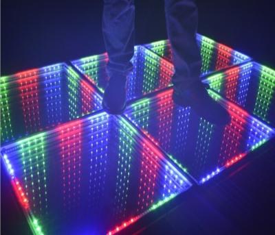 China 3D magic Mirror LED Dance Floor Tiles for hotel home disco event for sale