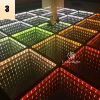 China Light Up Dancefloor LED 3D Mirror Dance Floor with Lamp Luminous Efficiency lm/w 120 for sale