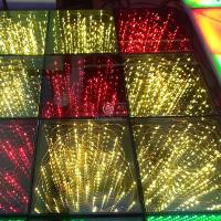 China Wedding Event Show Rental Tempered Glass 3D Starry Dance Floor LED Star Mirror Dance Tile for sale