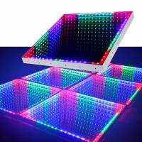 China Wedding Club DJ Portable starlight 3D Interactive Mirror Dance Floor Lights RGB Dance Panel Stage Flooring for sale