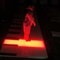China Commercial LED Floor IP67 Portable RGB Color Changing Curved Outdoor Projection Giant Floor Piano With Sound Piano Dance for sale