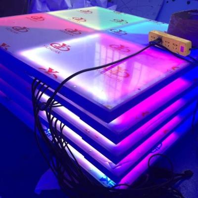 China 1*1M RGB DMX LED Dance Floor with 80 lm/w Lamp Luminous Efficiency and DMX Control for sale