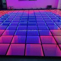 China 50*50cm Toughened Glass Deep Tunnel 3D Mirror Infinite Starlit Twinkle Dance Floor For Wedding for sale