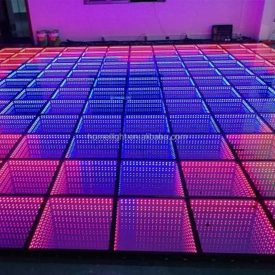 China New Round  LED 3D Mirror Dance Floor Lamp For Party Wedding Show for sale