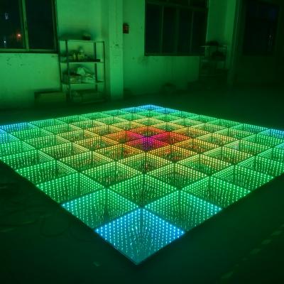 China Long Lifespan hours 100000 3D Mirror LED Dance Floor for Banquet Hall and Dance Club for sale