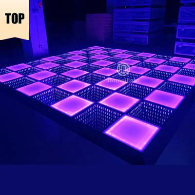China Indoor / Outdoor 3D Mirror Frost LED Dance Floor Tiles For Disco Church Wedding Rental for sale
