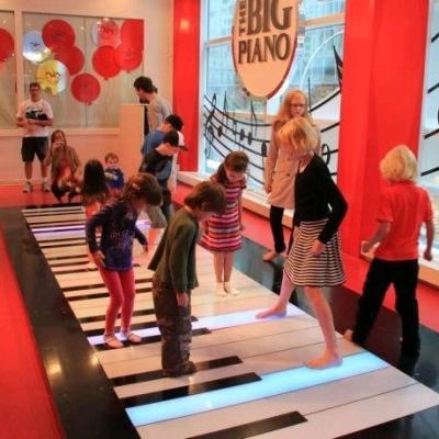 China IP68 Square Piano Floor Tile Light with Music Interactive RGB Outdoor Interactive Piano Dance Floor for sale
