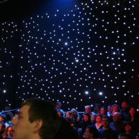 China Blue and White twinkle cloth for performance background LED Star Curtain for sale