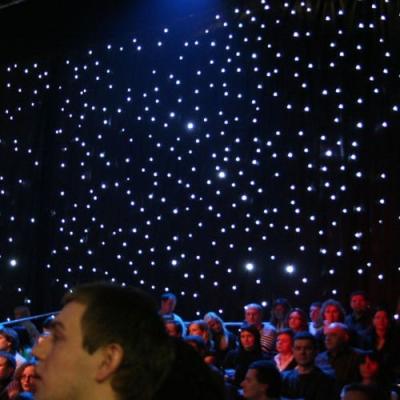 China Blue and White twinkle cloth for performance background LED Star Curtain for sale
