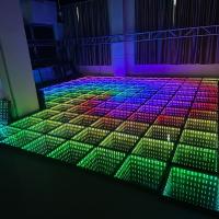 China Indoor/outdoor 3D Mirror Dance Floor With Black Toughened Glass Material For Wedding for sale