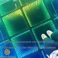 China Indoor/outdoor 3D Mirror Dance Floor With Black Toughened Glass Material For Wedding for sale