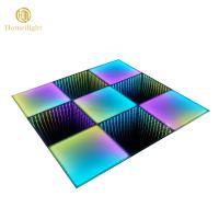 China Indoor/outdoor 3D Mirror Dance Floor With Black Toughened Glass Material For Wedding for sale