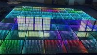 China Indoor/outdoor 3D Mirror Dance Floor With Black Toughened Glass Material For Wedding for sale