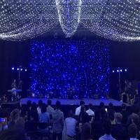 China Professional LED Stage Lights DJ Club LED Star Curtain Blue white LED Flexible Star Backdrop Cloth for sale