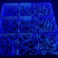 China RGB 3in1 Luminous Starry Golden LEDs Floor Tiles 3D 50*50cm Mirror Dance Floor for Party Wedding for sale