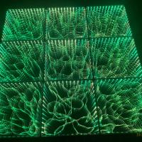 China RGB 3in1 Luminous Starry Golden LEDs Floor Tiles 3D 50*50cm Mirror Dance Floor for Party Wedding for sale