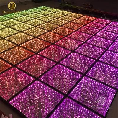 China 200lm/w Homei Square LED DJ 3d Mirror Gypsophila RGB LED Dance Floor Light Party for sale