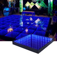 China 50CM*50CM*7CM 3D Infinity Tempered Glass Illuminated Light Up Dance Floor for Wedding for sale