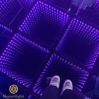 China 50CM*50CM*7CM 3D Infinity Tempered Glass Illuminated Light Up Dance Floor for Wedding for sale