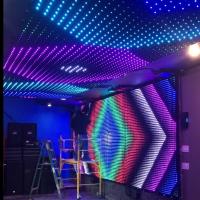 China Beautiful Durable Flashing LED Vision Cloth SMD5050 RGB3in1 LED Vision Curtain for sale