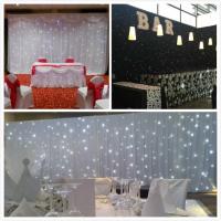 China LED Star Cloth White Gauze Wedding Hotel Banquet Stage Backdrop for Club for sale