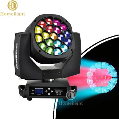 China 15w RGBW 4 in 1 Wash Zoom Professional Stage Lighter with 19pcs Bee Eye Moving Head for sale
