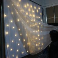 China 150w Double Decker Fireproof Velvet Backdrop LED Starlit Curtain White Lights for Stage for sale