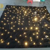 China Backdrop Starlit Golden Yellow Drape LED Wedding Cloth with Warm White LED Star Curtain for sale