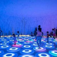 China Tempered Frosted Glass Mask 300*H60MM LED Floor Tile Lights for Interactive Games for sale