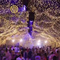 China Romantic twinkle lights fireproof LED star curtain blue white warm white for wedding for sale