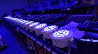 China 18pcs RGBWAUV 6IN1 Flat Par Lights for Silent Wedding Palace Uplight DMX512 Control Mode for sale