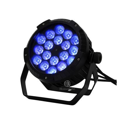 China Homei DMX512 18pcs 12W 18W RGBWA UV 4in1 6in1 Waterproof LED Flat Par Light Uplight for sale