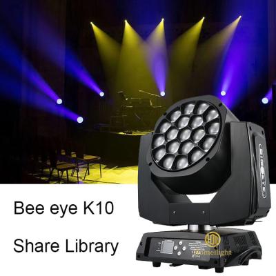China RGBW 4in1 19 x15W Bee Eye K10 Zoom Wash LED Moving Head Light for Event Concert for sale