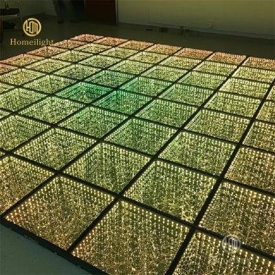 China Digital 3D Mirror Starlit Dance Floor for Night Club LED 3D Starry Dance Floor for sale