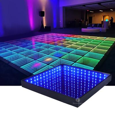 China Light Up Dancefloor Portable Dance Floor LED 3D Mirror Dance Floor For DJ Stage Equipment for sale
